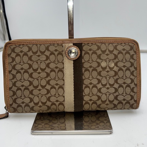 Coach | Bags | Coach Signature C Monogram Zip Around Passport Wallet ...